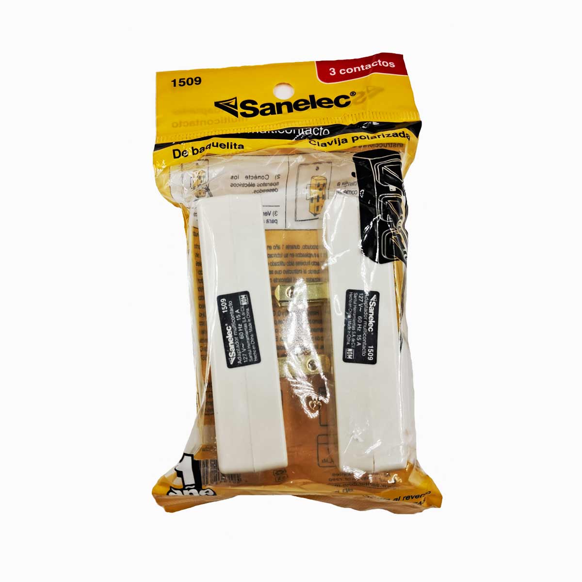 Multicontacto De Barra 15A 127V 3 Contactos Sanelec 2 Piezas – Ferreabasto