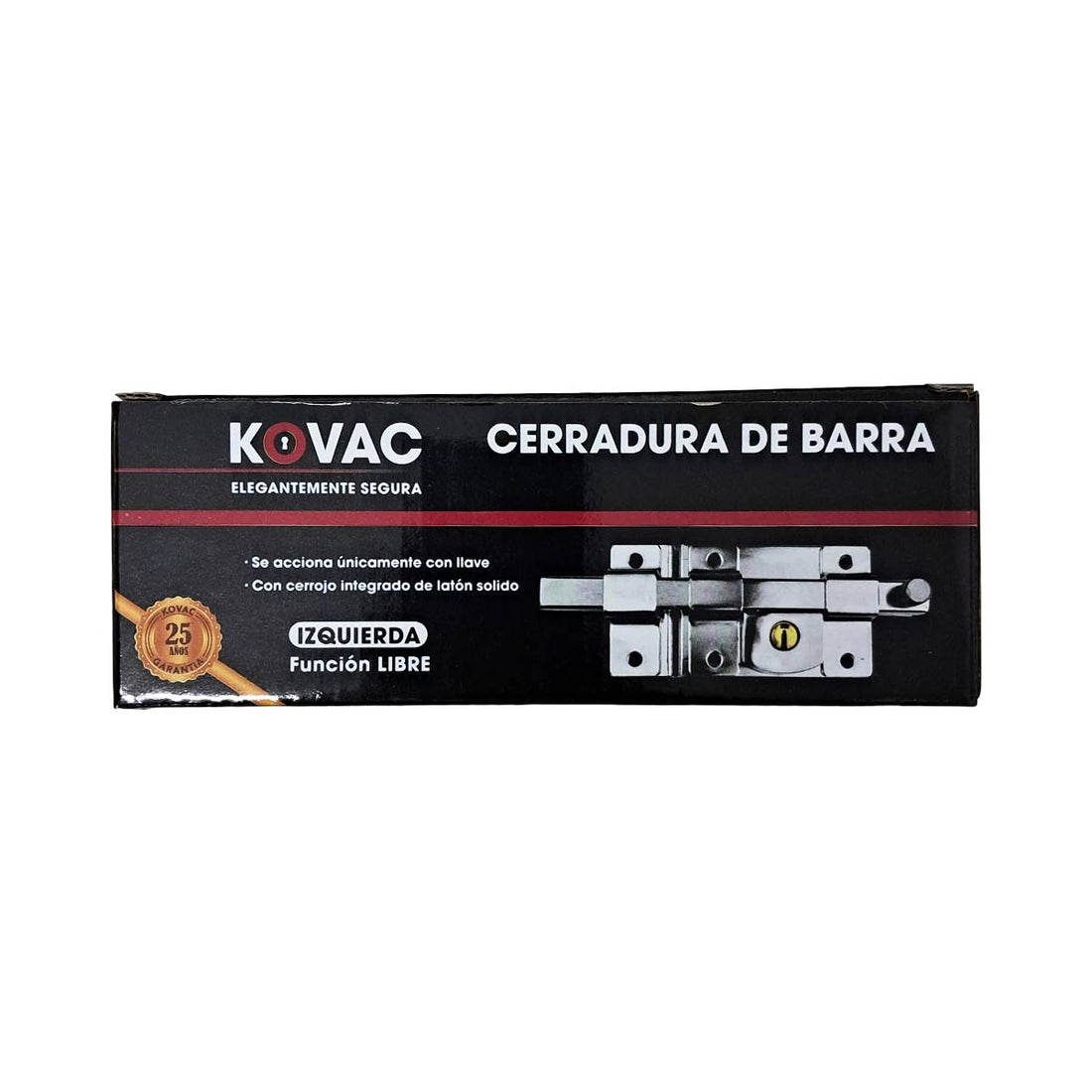 Cerradura Chapa Seguridad Barra Fija Izquierda Cromo CB3 Kovac