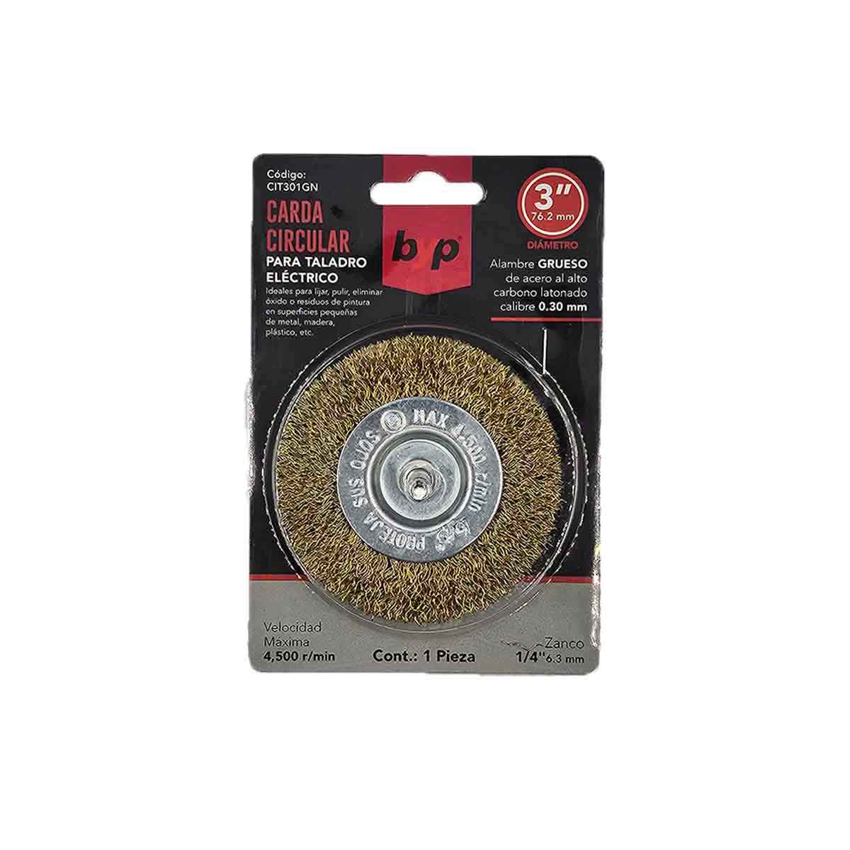 Carda Circular para Taladro Alambre Grueso 3 Pulgadas - BYP – Ferreabasto