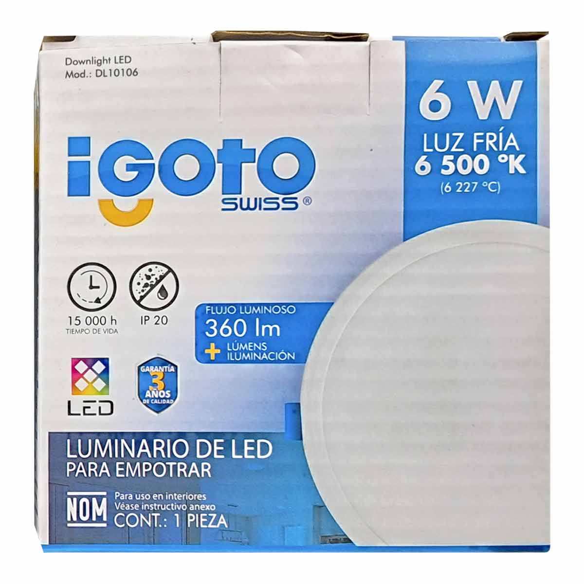 Luminario LED Circular Empotrable 6W - Iluminación Brillante y ...