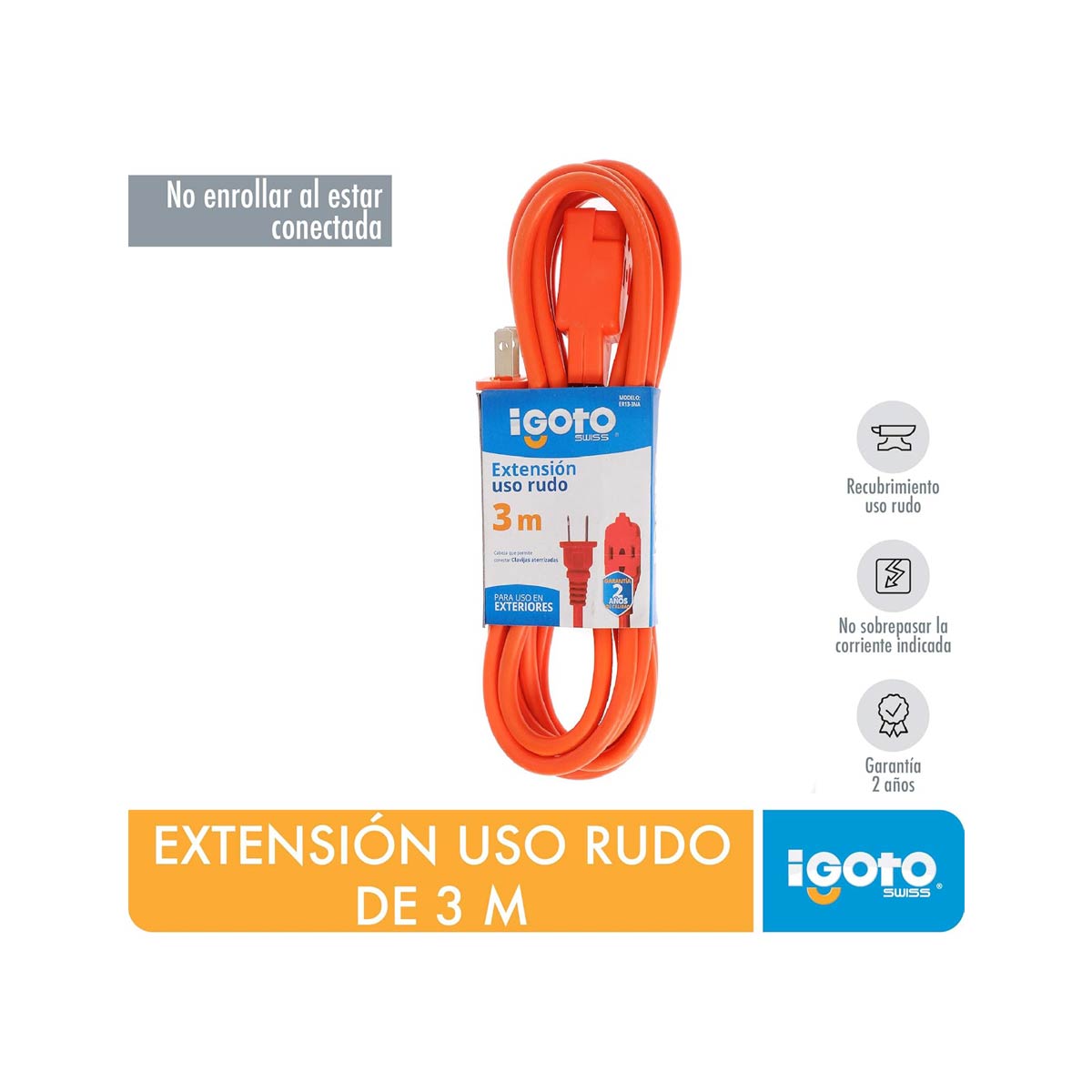 Extension Uso Rudo Naranja Exterior 16Awg 3M – Ferreabasto Extension Uso Rudo Naranja Exterior 16Awg 3M – Ferreabasto