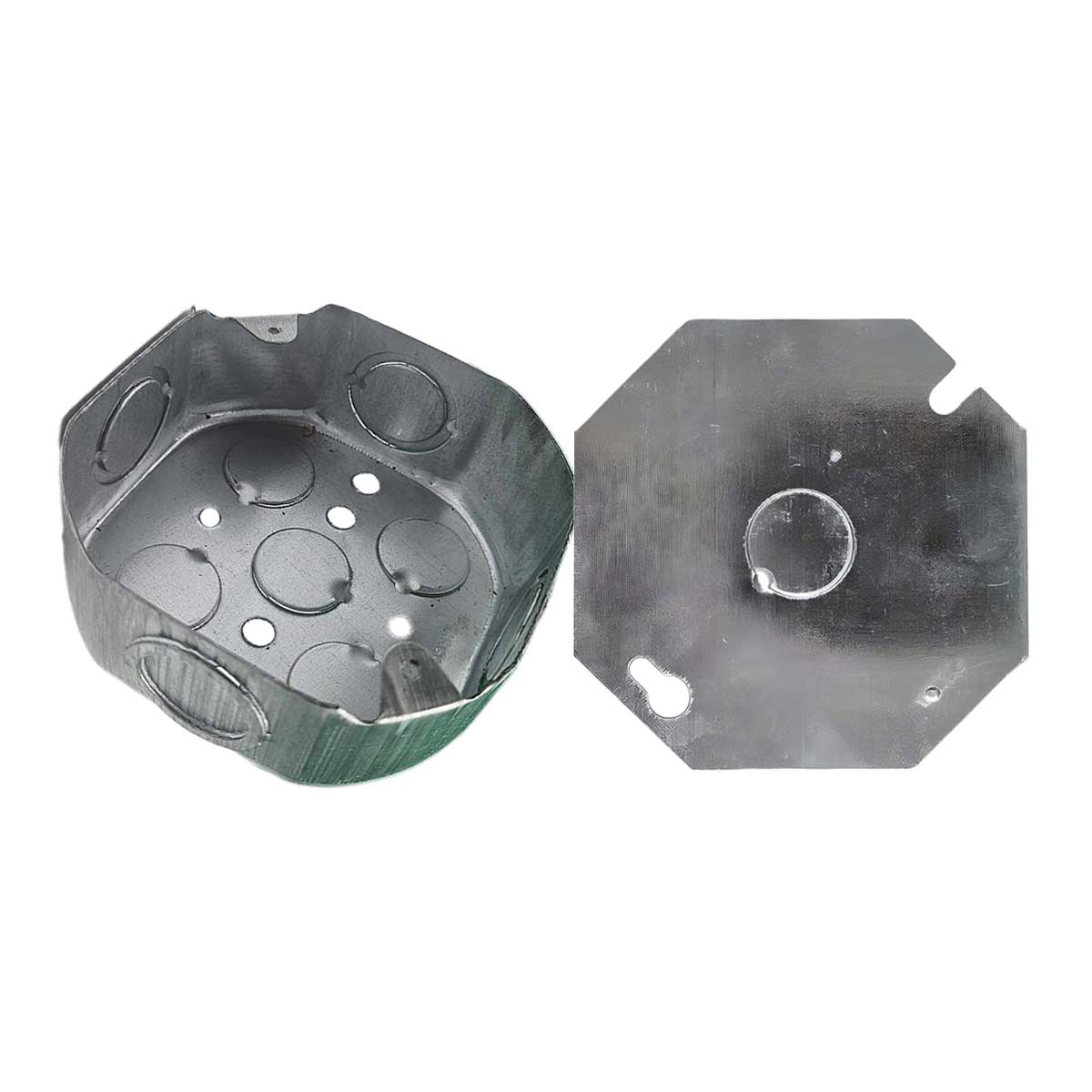 Pack 12 Pzs Caja Metalica Octagonal C/ Tapa 4x4 Pulg Argos