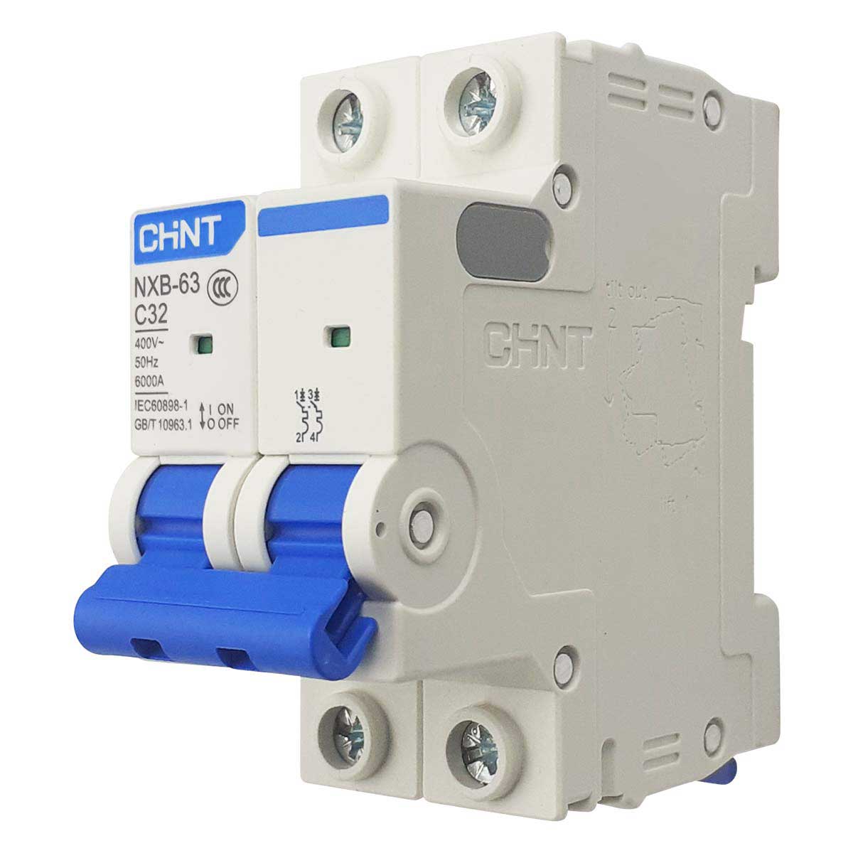 Interruptor Termomagnético 2x32A Riel Din C 6Ka Chint – Ferreabasto