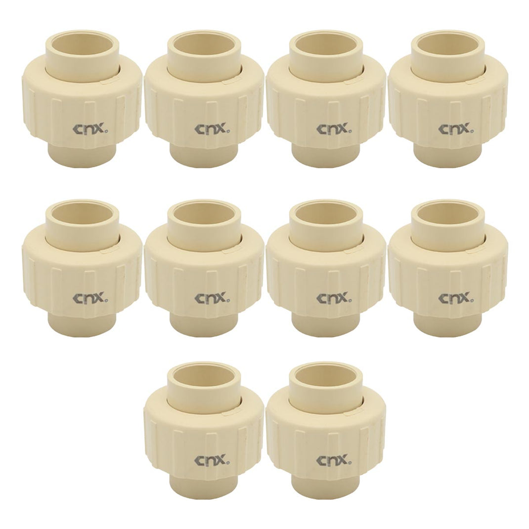 10 Pzs Tuerca Union Lisa De Cpvc 1 1/4 Pulgadas Color Crema