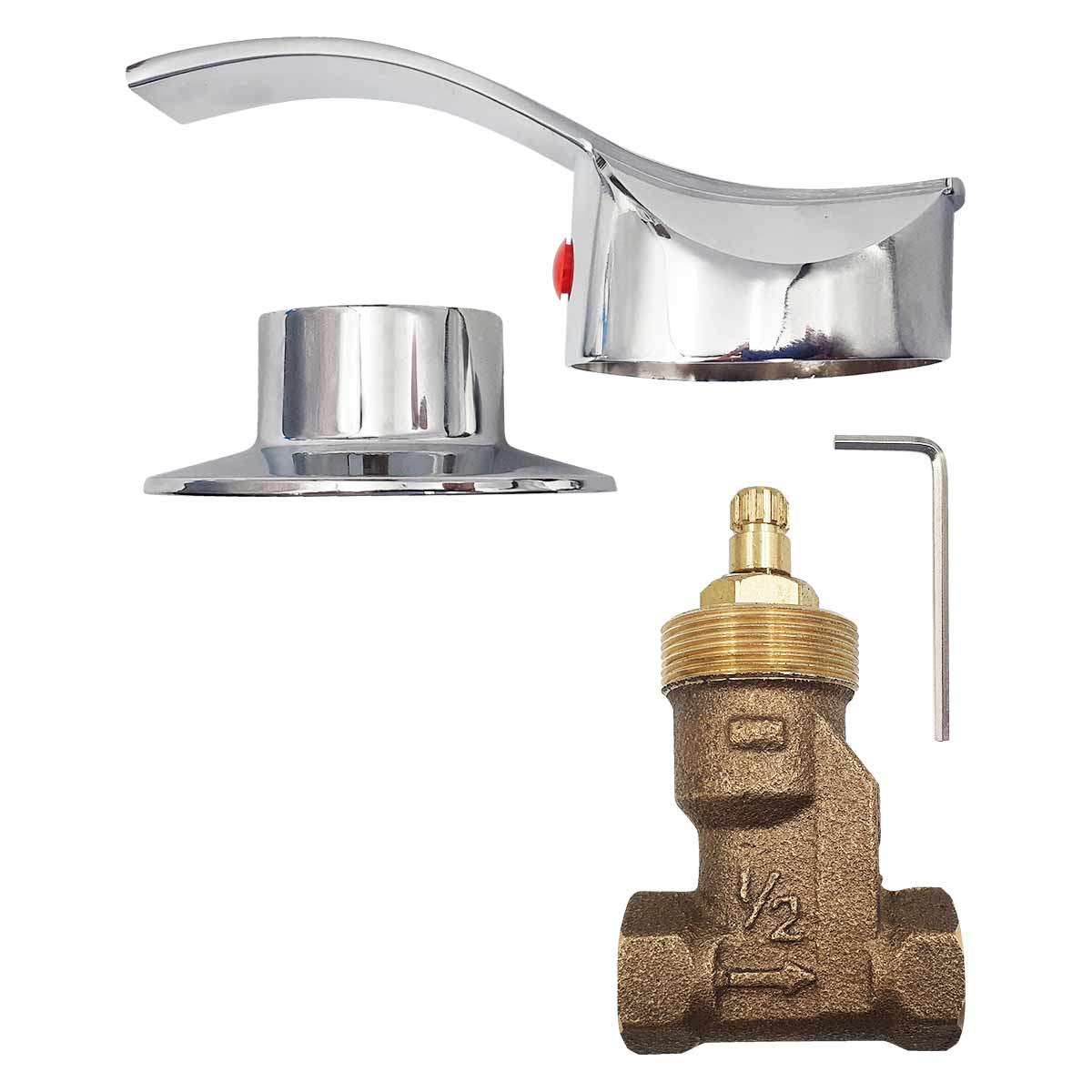 Juego Llave de Empotrar Para Regadera Metalico Rugo 38MT Maneral Palan ...