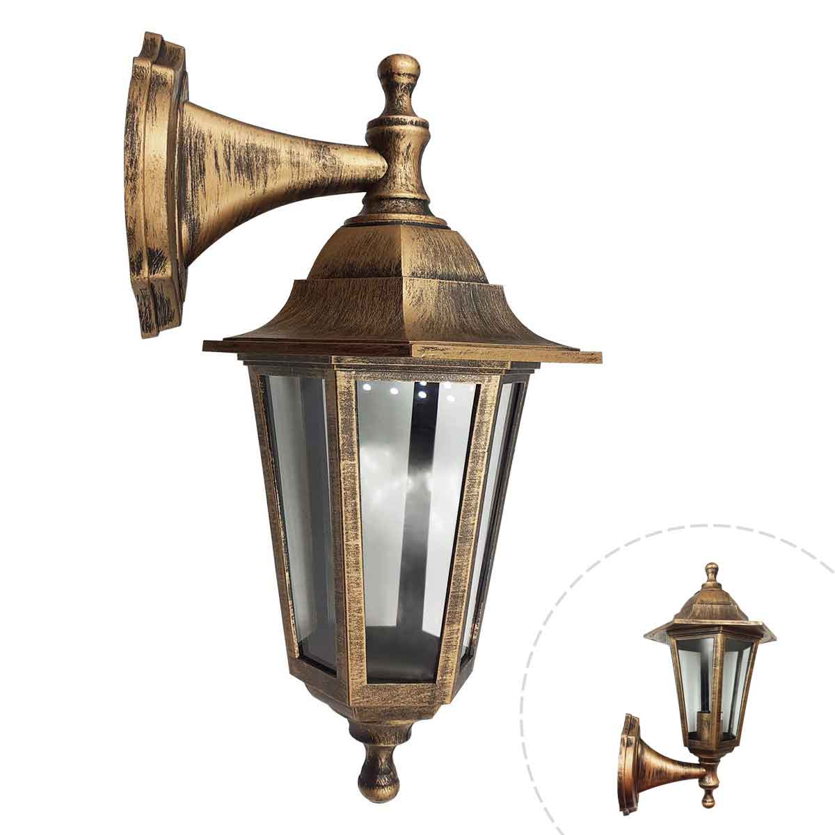 Farol Pared Estilo Colonial Sanelec 1233 Doble Posicion Exteriores Cob