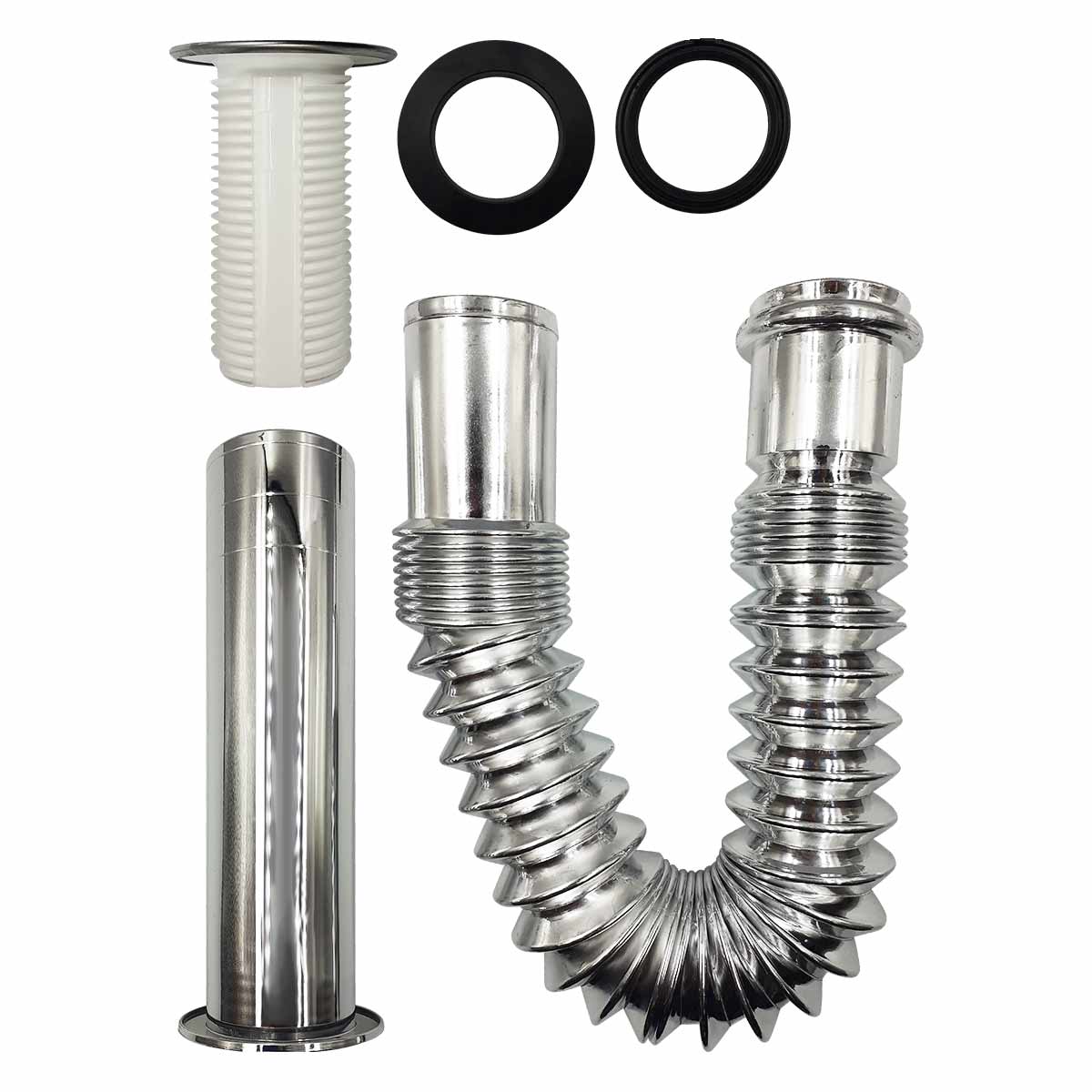 Cespol Flexible Para Lavabo Ovalin Fleximatic 3337A Cubierta Acero Ino ...