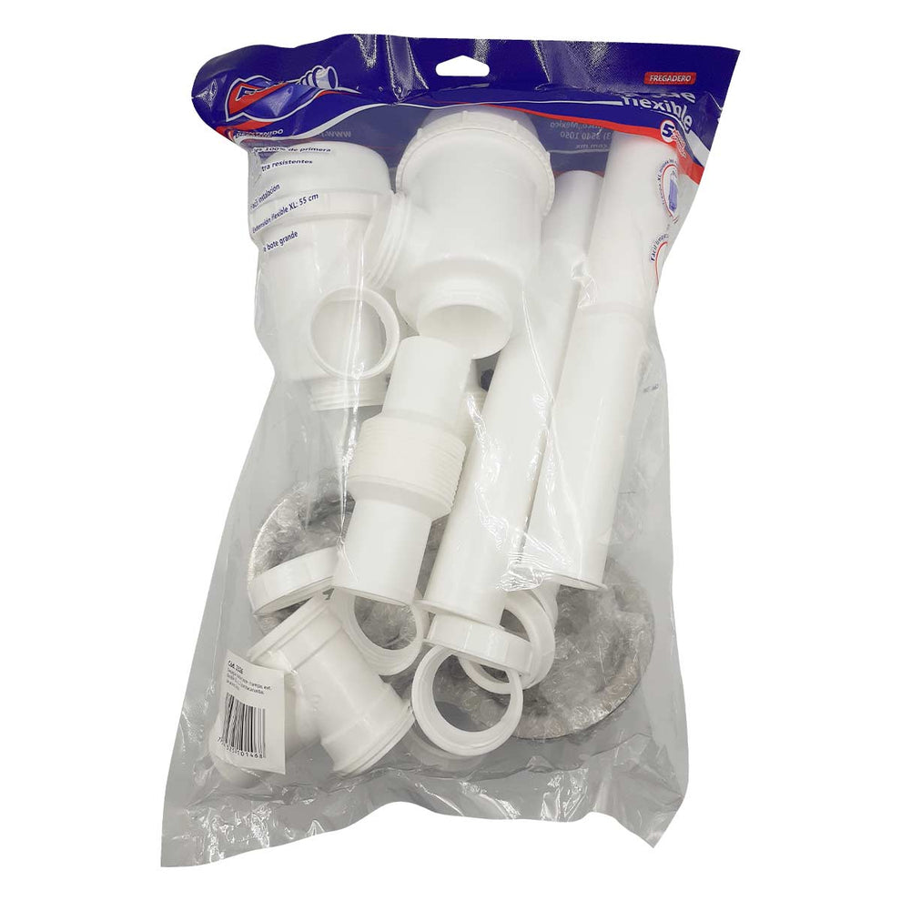 Doble Cespol Flexible Fregadero Fleximatic 2326 Contra Canastas de Ace