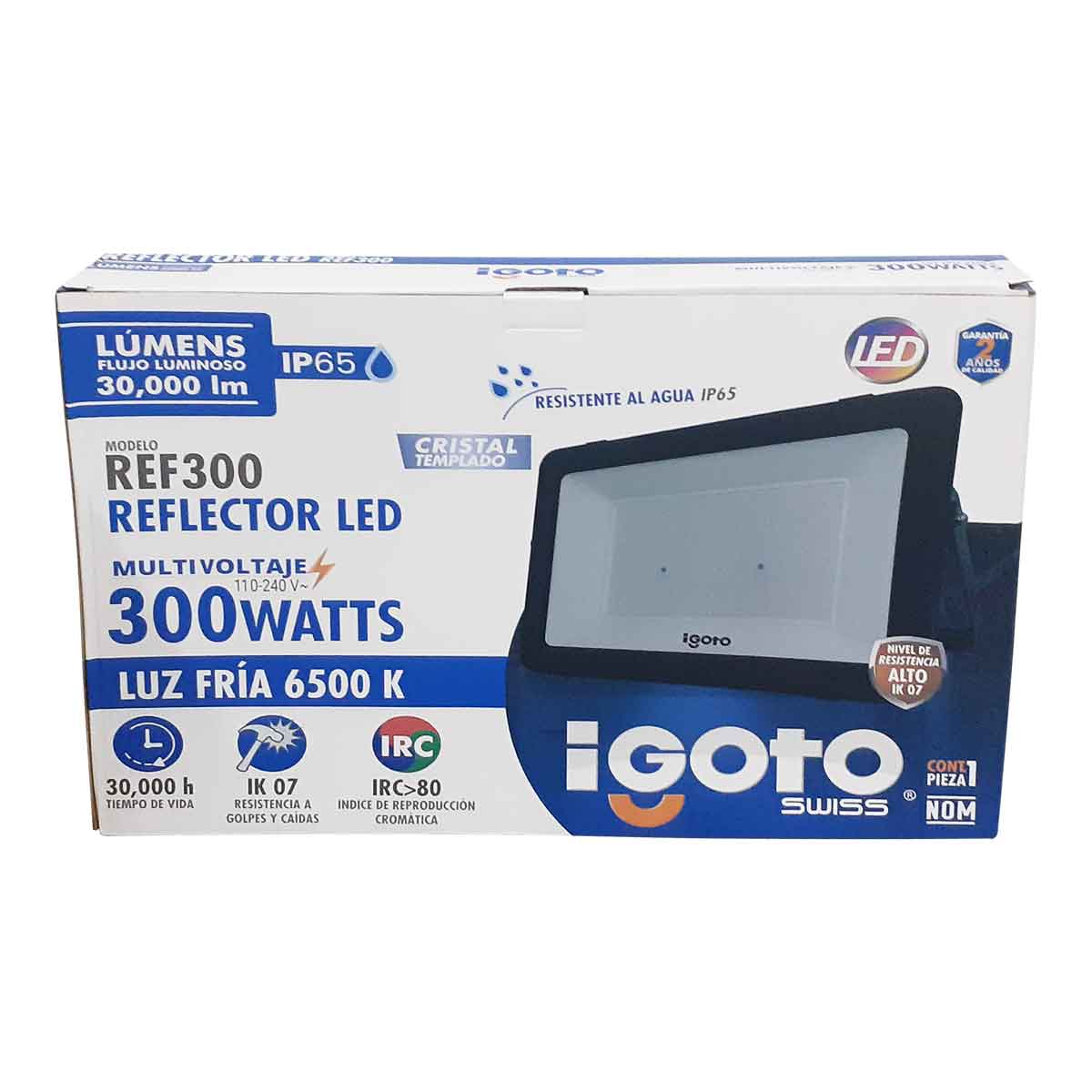 Lampara Led Reflector Igoto Ref300 300w 6500k Luz Dia Negro – Ferreabasto
